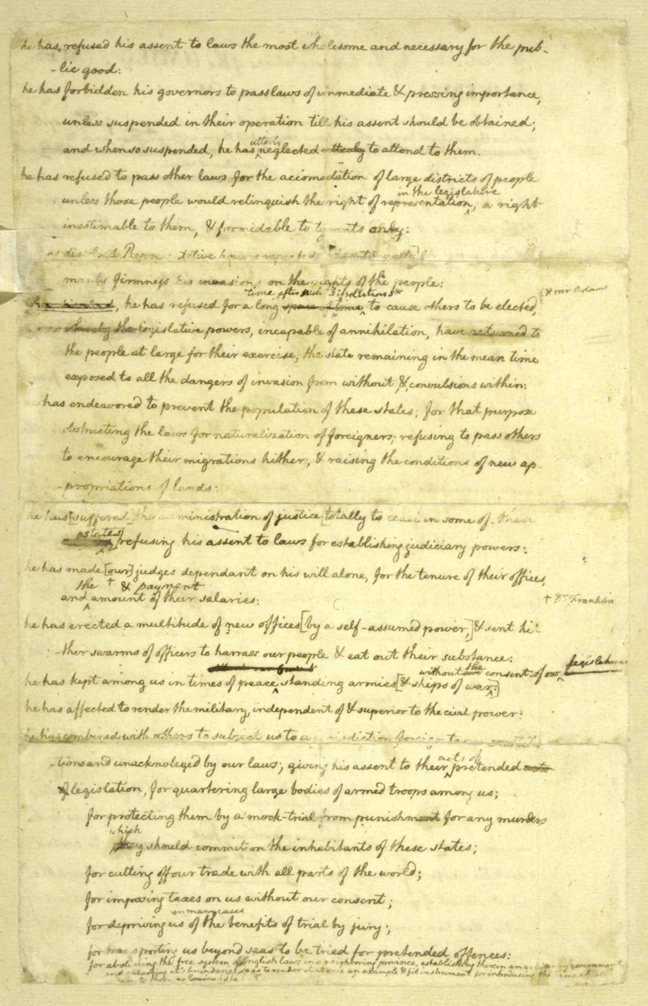 Original Rough Draught of the Declaration of Independence